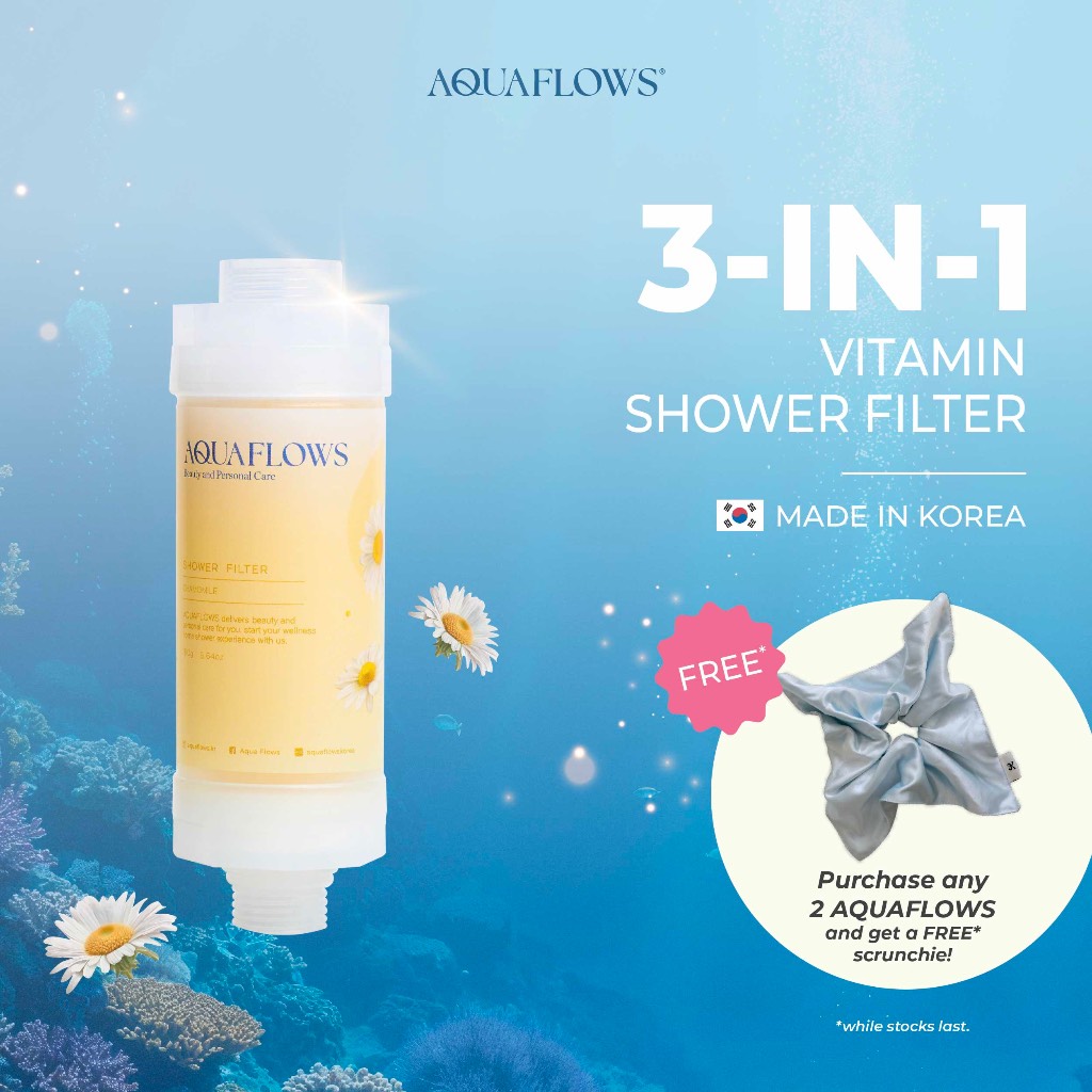 AQUAFLOWS Penapis Pancuran Vitamin ｜AQUAFLOWS Vitamin Shower Filter - Chamomile | Shopee Malaysia