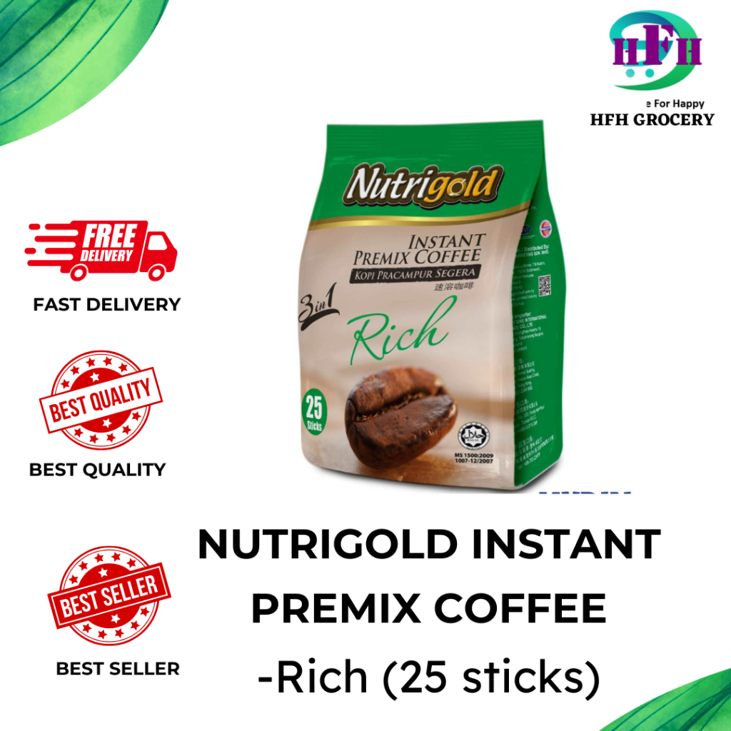 🔥 NUTRIGOLD INSTANT PREMIX COFFEE 3 in 1 (20g x 25 Sticks ) 🔥 | Shopee ...