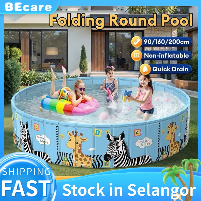 Kids Foldable Swimming Pool Non-Inflatable Pool Family Pool Kolam ...