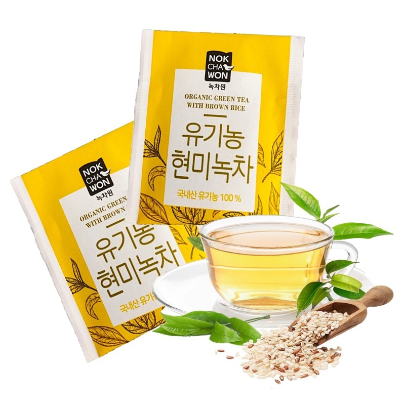 [TEA] NOKCHAWON organic green tea with brown rice tea (teabag) 1 pc ...