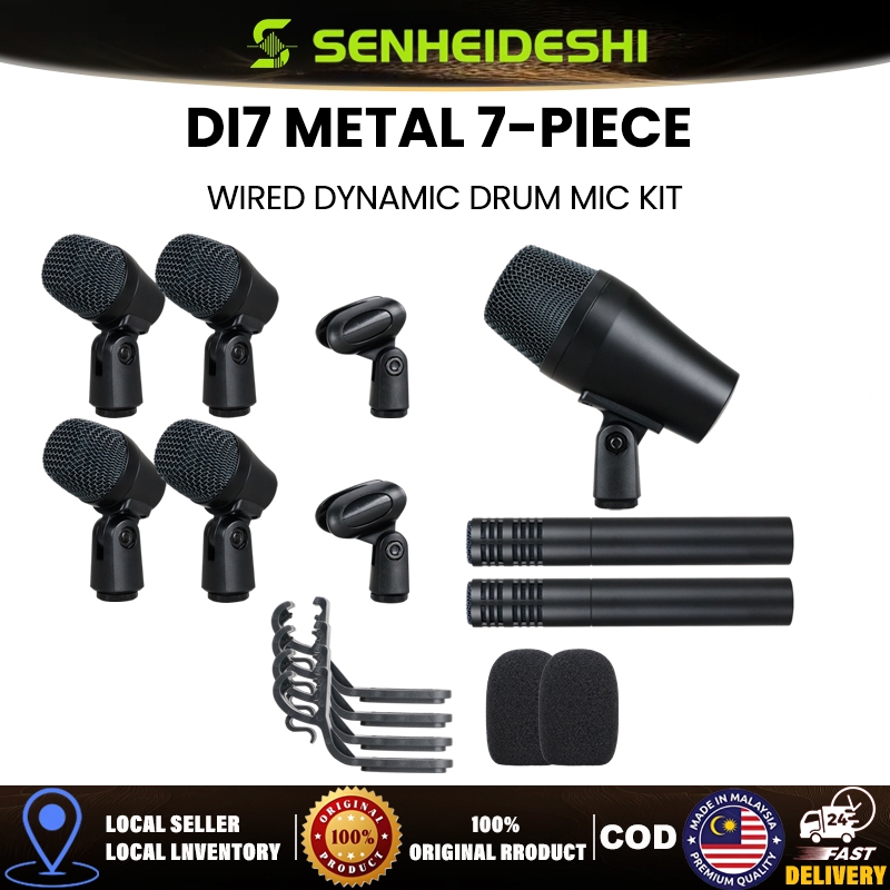 DI7 7-Piece Wired Dynamic Drum Mic Kit with Kick Bass Tom/Snare ...