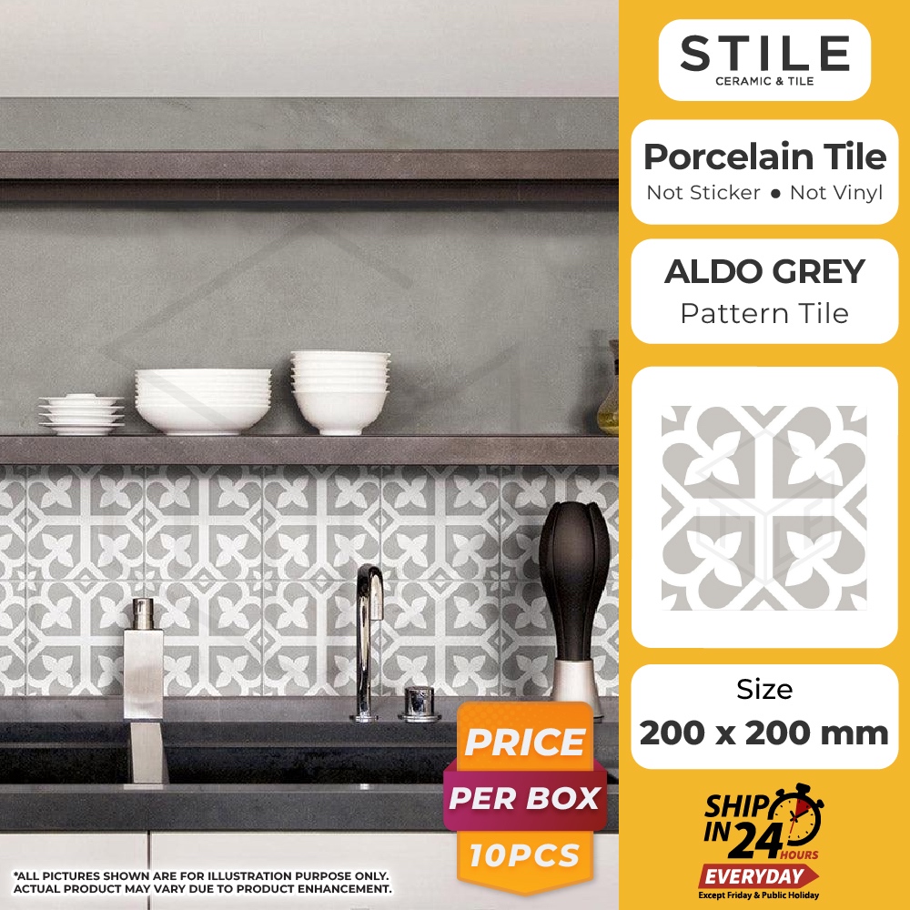 [REAL TILE] 10 PCS ALDO GREY MOSAIC TILES/MOZEK/CERAMIC TILES/MOZEK ...