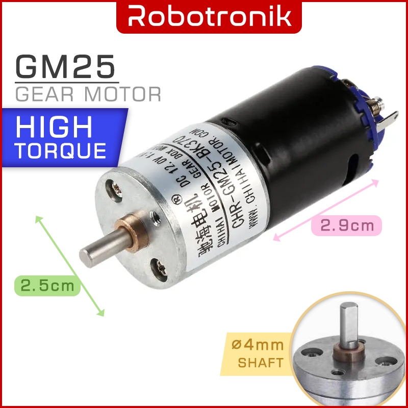 DC Worm Geared Motor GM25 (BK370) 12V Torque 8kg.cm Gear SUMO Smart Car ...