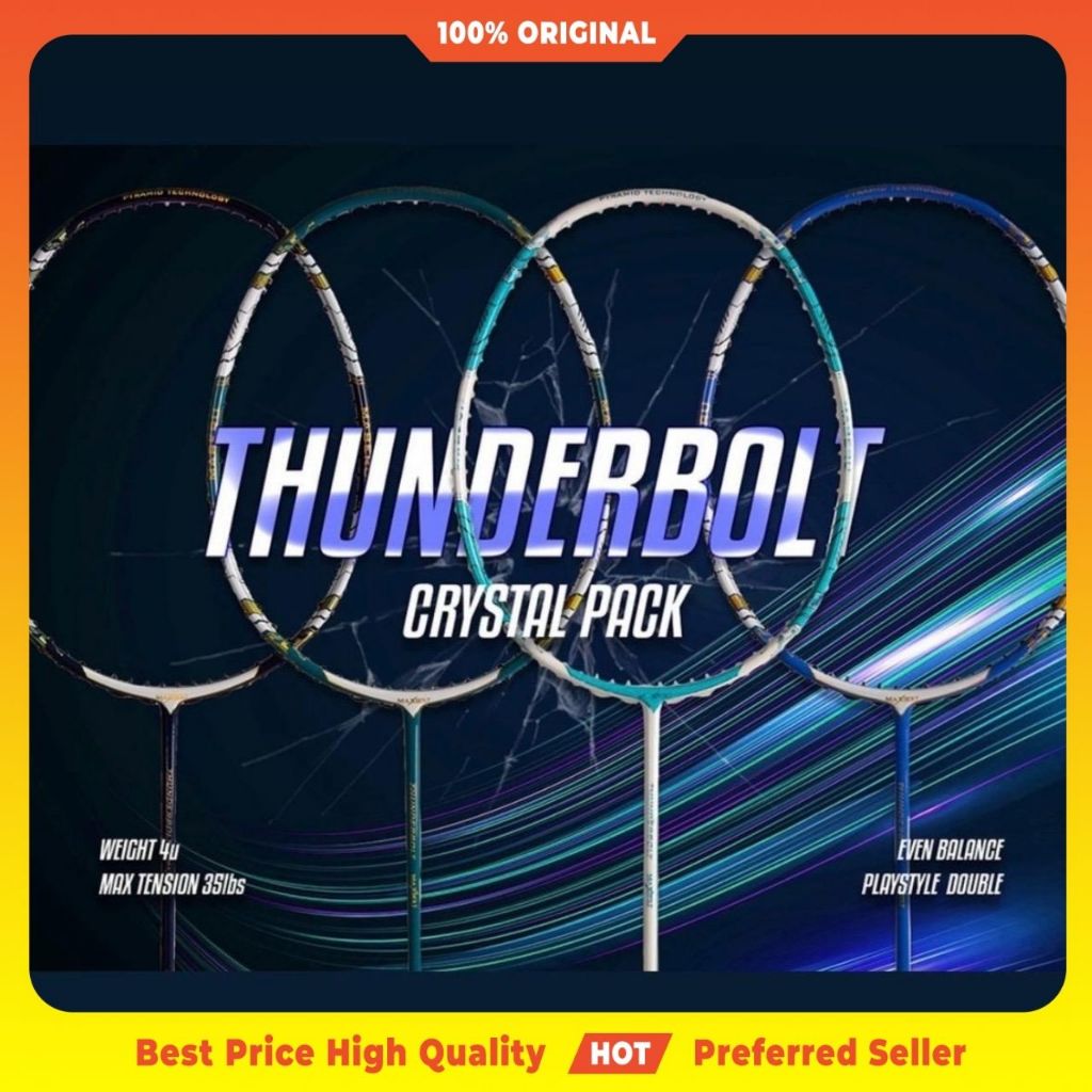 MAXBOLT Thunderbolt Badminton Racket Original | Raket Badminton Tali ...