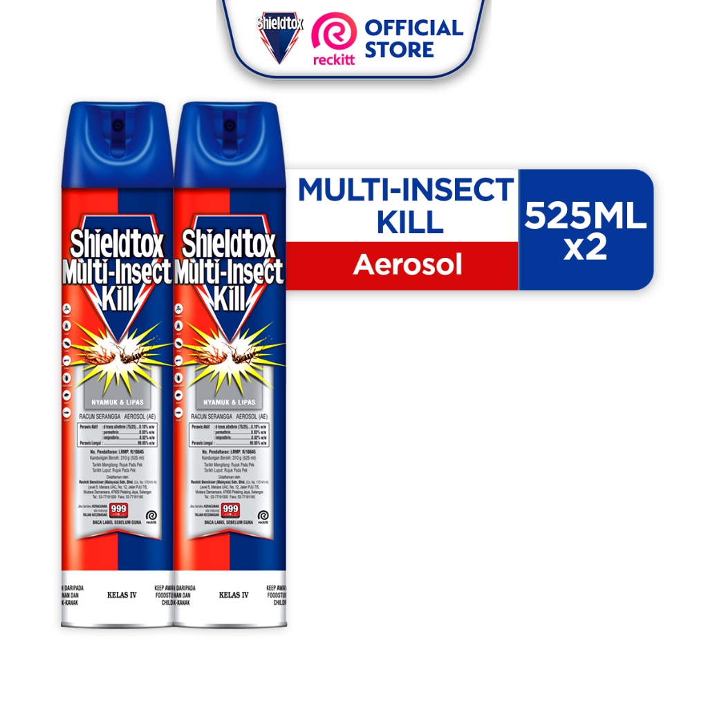 Shieldtox Multi-Insect Killer Spray Aerosol (525ml) Twinpack | Shopee ...