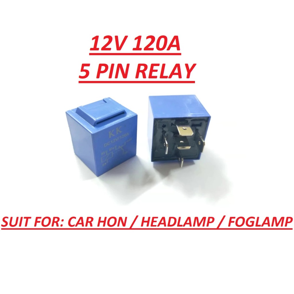 Car Motorcycle 12V 120A 5 Pin Relay Socket Clip Horn Headlamp Fog Lamp ...