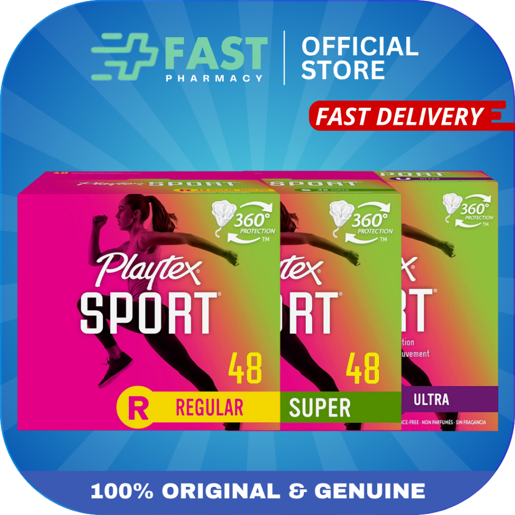 Playtex Sport Tampons ( Regular / Super / Super Plus / Ultra ) | Shopee ...