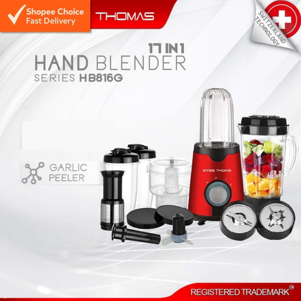 Swiss Thomas Multifunction 17in1 Food Processor and Blender | Shopee Malaysia
