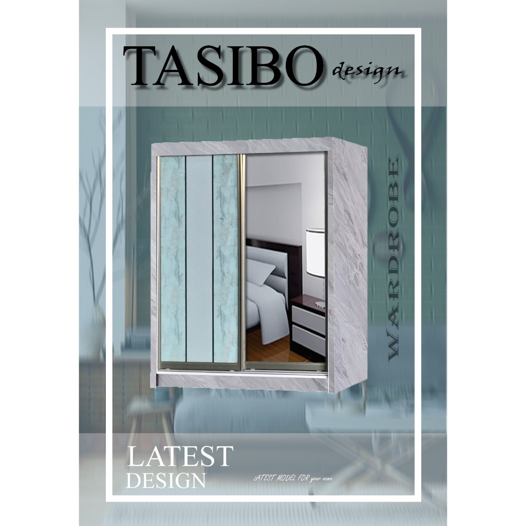 [FREE DELIVERY]W4503 Sliding Door Wardrobe (4Ft & 5Ft) / Almari Baju ...