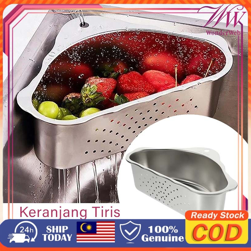 Sink Strainer Basket Triangle Food Waste Multifunctional Corner Sink ...