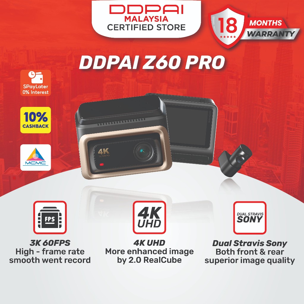 [NEW LAUNCH] DDPAI Z60 Pro 4K GPS 3 Channel Front & Rear Dashcam with ...