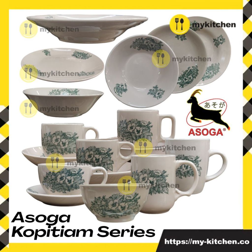 [MY KITCHEN] Asoga Kopitiam Big Cup Coffee Cup with Saucer Tea Cup Thin ...