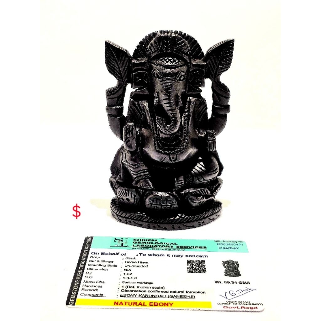 Natural Karungali Ganesha (Ebony) with Lab tested certificate | Shopee ...