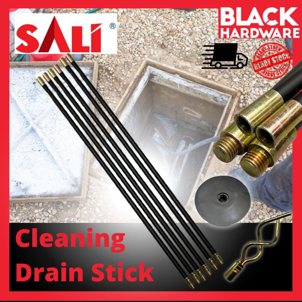 Black Hardware Pipe Cleaner Clog Remover Drain Cleaner Paip Sumbat Tool ...