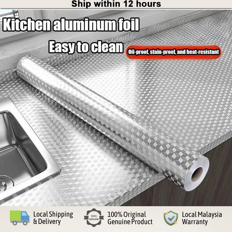 Kitchen Oil-Proof Sticker Fireproof and Heat-Resistant Aluminum Foil ...