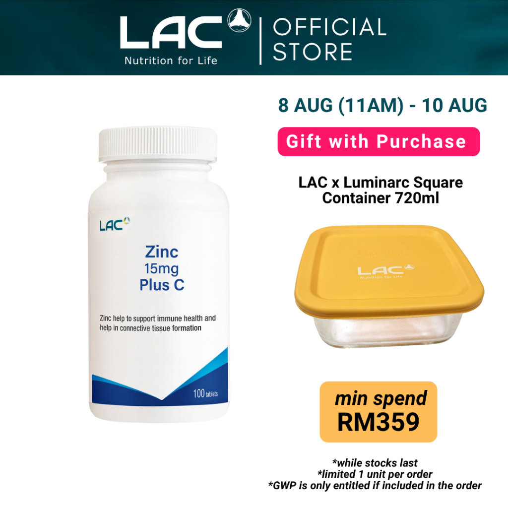 LAC Zinc 15mg Plus C (100 Tablets) [Exp Jan 2027] 01404420 | Shopee ...