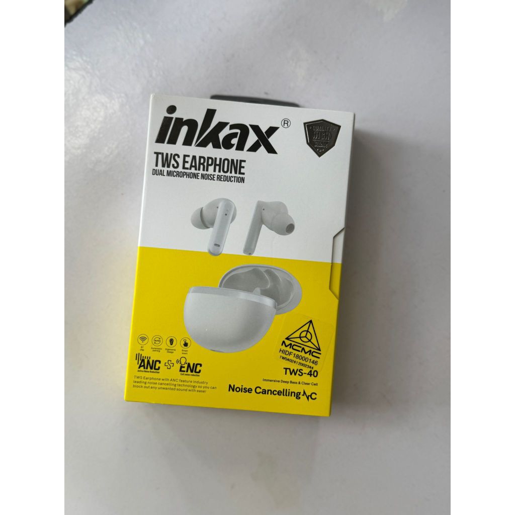 INKAX TWS-40 EARPHONE (DUAL MICROPHONE NOISE REDUCTION) ANC & ENC ...