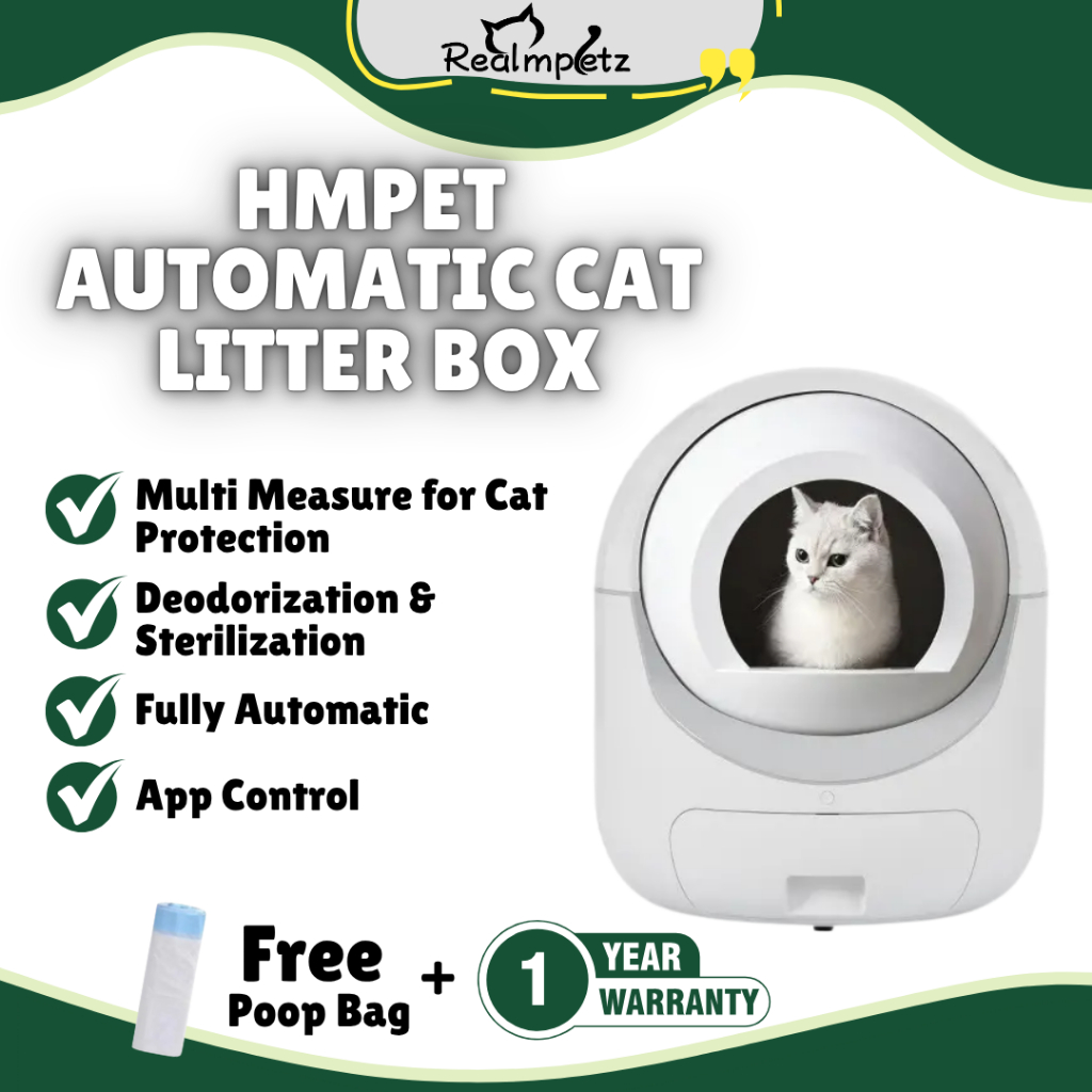 HMpet Fully Automatic Self-Cleaning Cat Litter Box Automatic Cat Litter ...