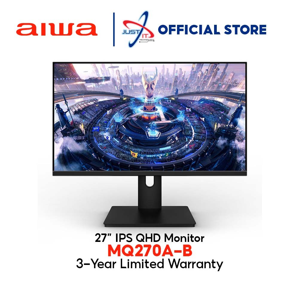 AIWA MQ270A-B 27" MONITOR ( 27" IPS QHD / 5MS / 100HZ / HD MI + DP ...