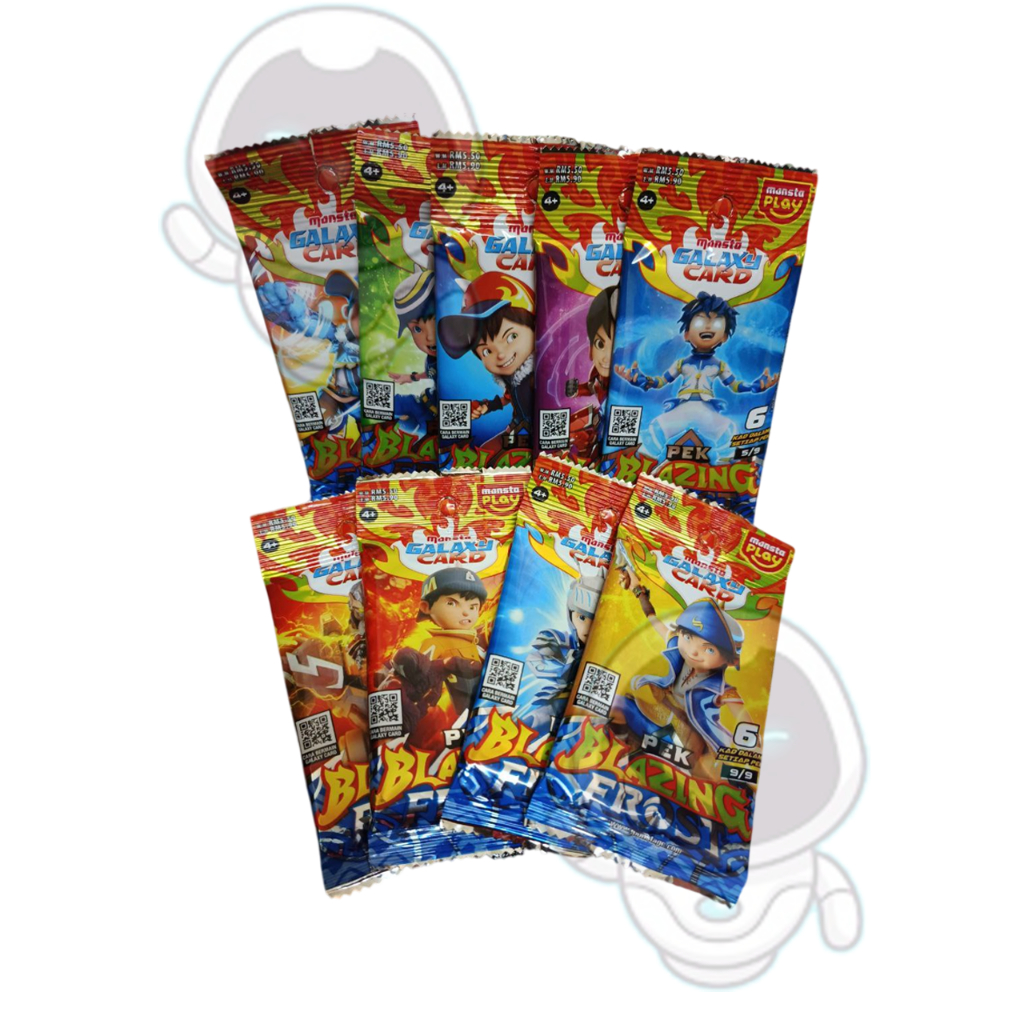 🆕Boboiboy Monsta Galaxy Card Pek Blazing Frost 2025 Full Set (9 Pek ...