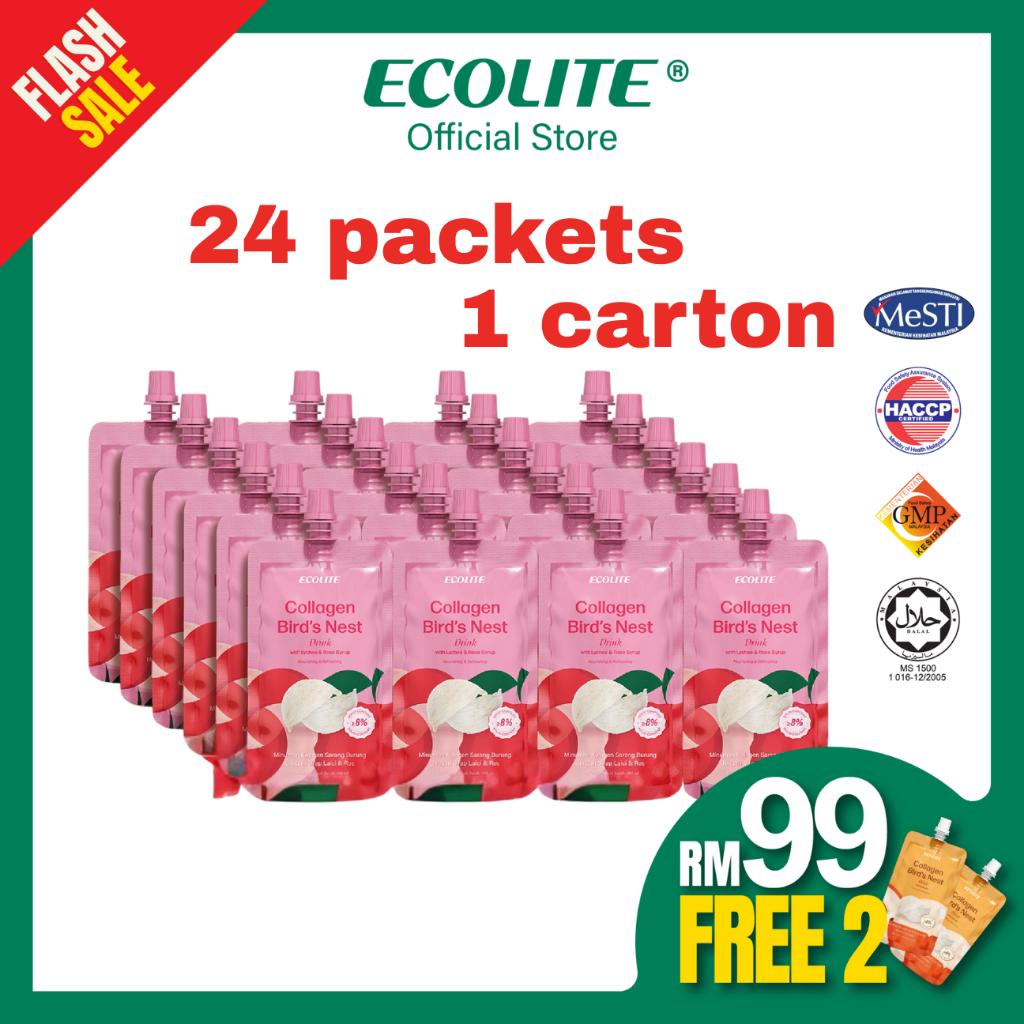 [ECOLITE] [LYCHEE ROSE SYRUP] Collagen Bird's Nest Drink / Minuman ...