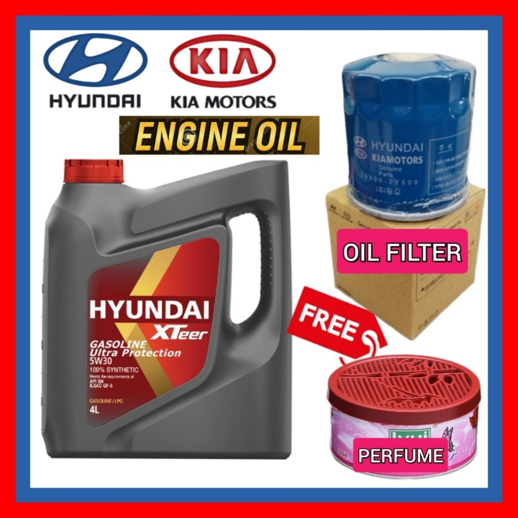 HYUNDAI i10 1.1/ 1.25 ENGINE OIL ORIGINAL + OIL FILTER + PERFUME ...