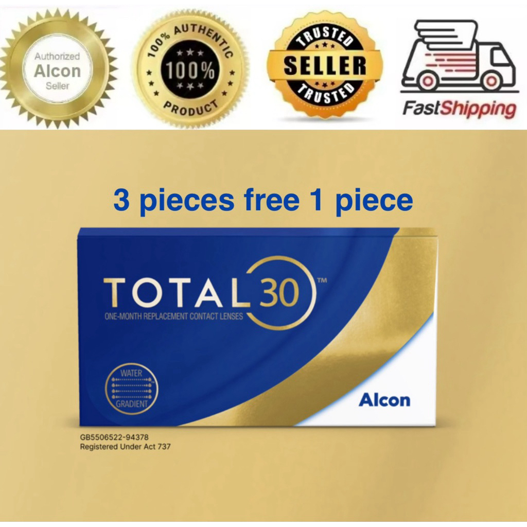 Alcon Total 30 Monthly Disposable Lens (3 pieces free 1 piece ) Water ...