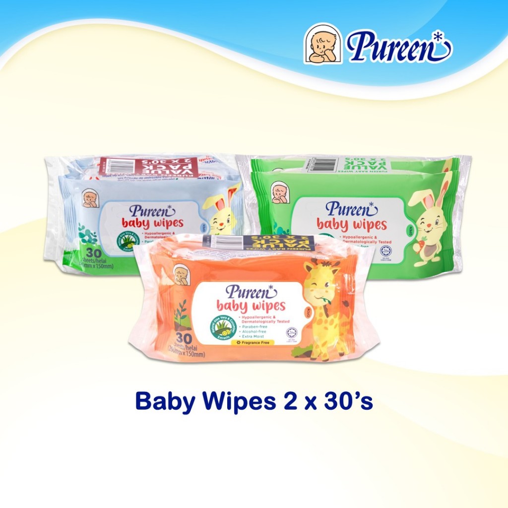 Pureen Baby Wipes (2 x 30's) | Shopee Malaysia