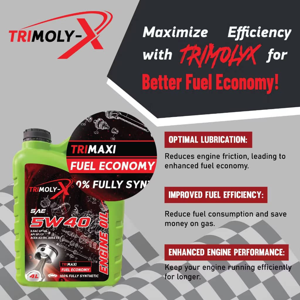 TRIMOLY-X TRIMOLYX 5W40 FULLY SYNTHETIC ENGINE OIL SP/CF 4L Car ...