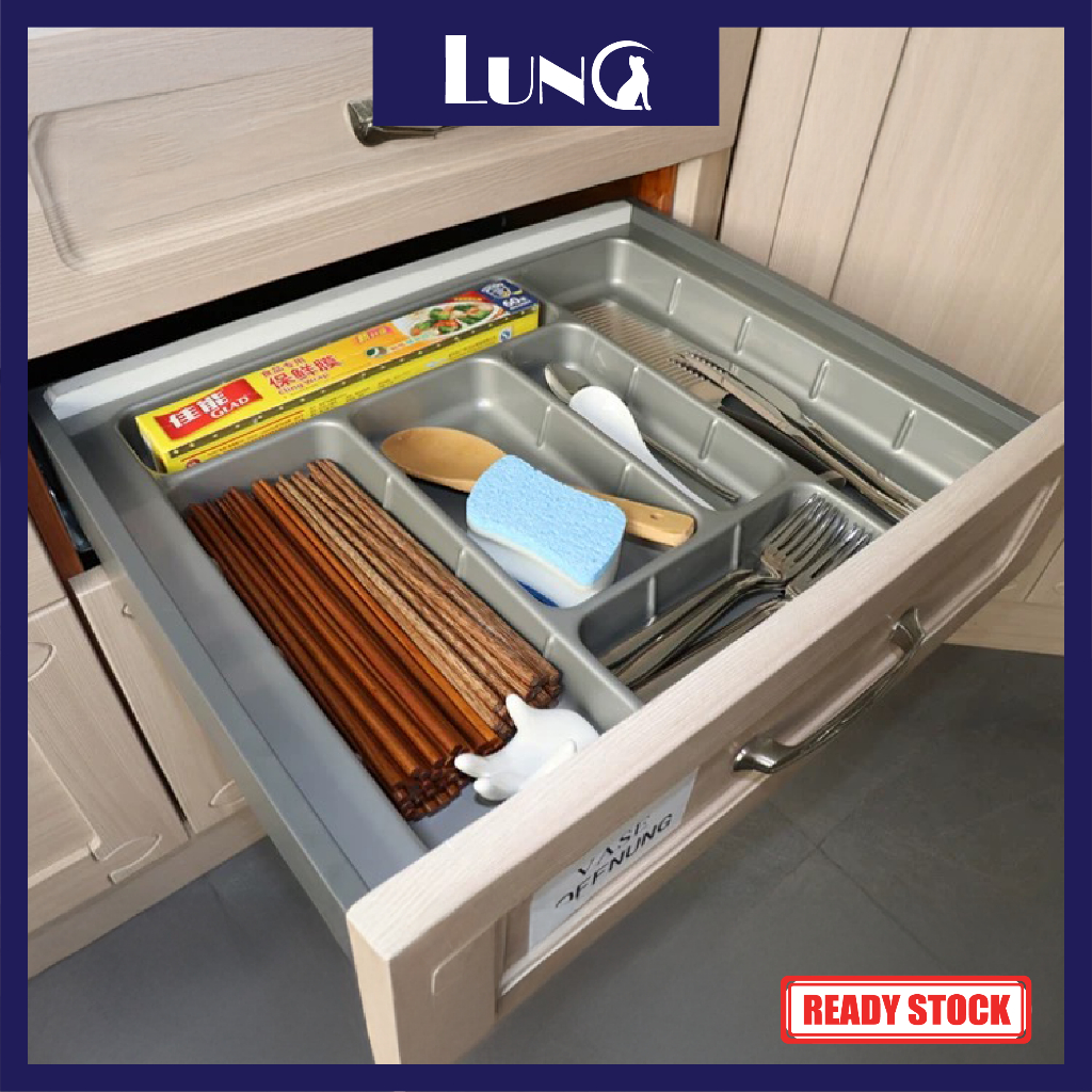 PS Material Kitchen Drawer Cuttable Cutlery Storage Tray Tableware ...