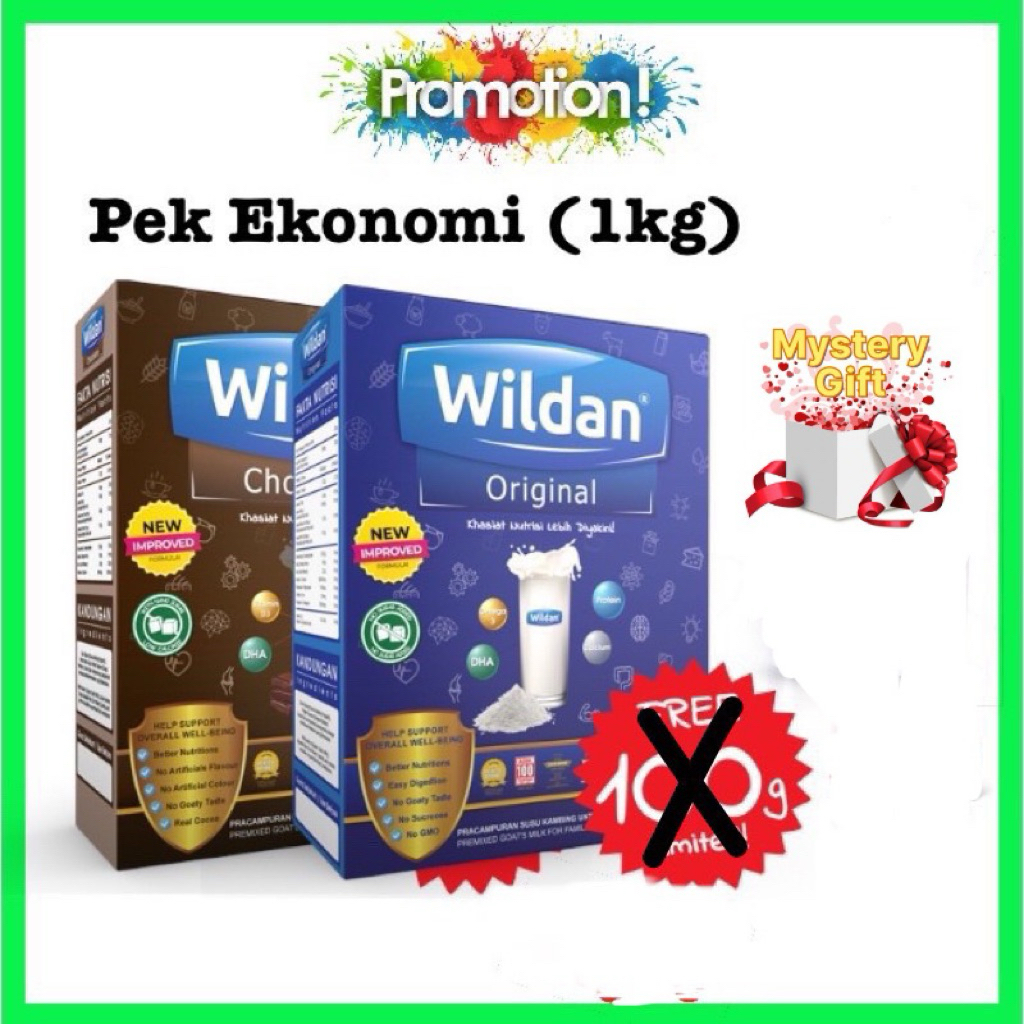 Susu Kambing Wildan Pek Ekonomi (1kg) - Asli / Coklat (*no more free ...