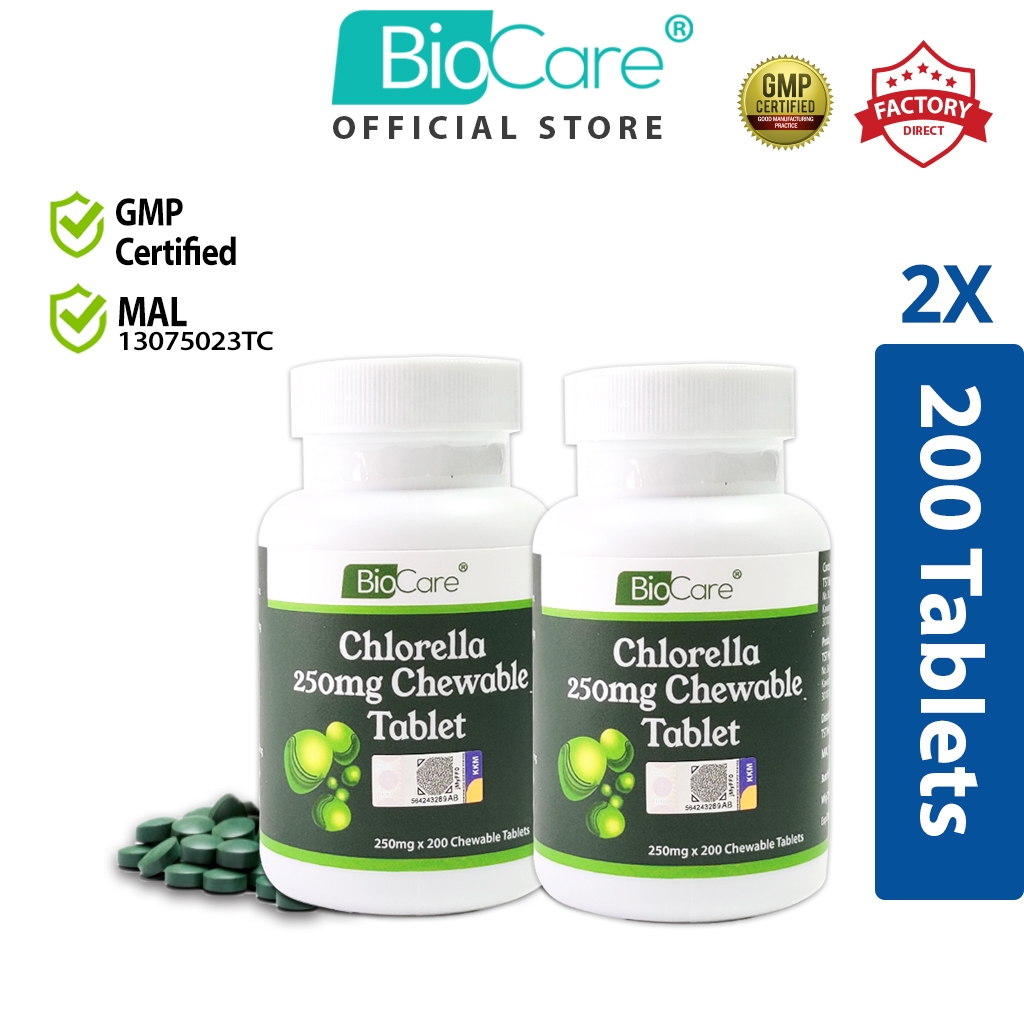 Biocare Chlorella Chewable Tablet's (2 x 200's x 250mg) | Shopee Malaysia