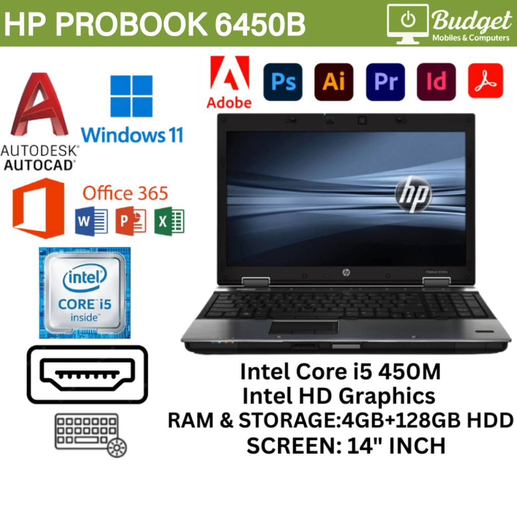HP Probook 6450B (14" Inch/Intel Core i5 450M/4GB Ram/ 128Gb SSD ...