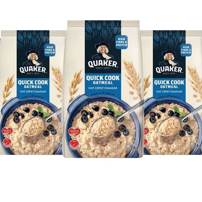 Quaker Quick Cook Oatmeal 1kg Foil / 1.35kg | Shopee Malaysia