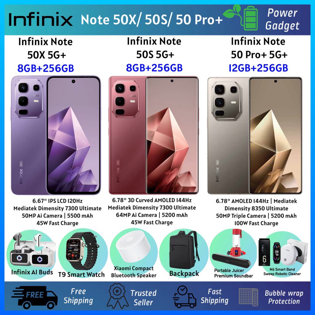 INFINIX Note 50X 5G | Note 50S 5G | Note 50 Pro+ 5G Original Infinix Malaysia | Shopee Malaysia