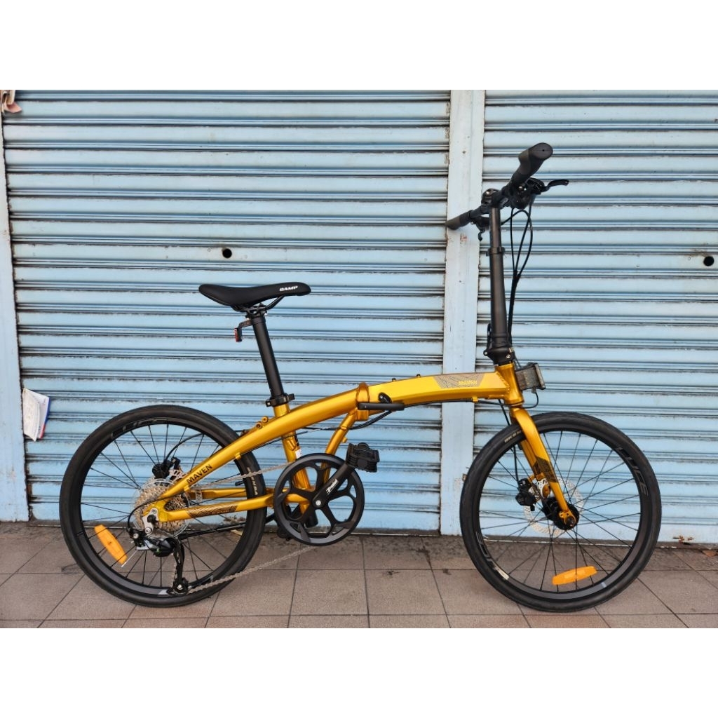 NEW CAMP Maven 9 Alloy Folding Bike 9sp Shimano Altus Hydraulic Brake ...