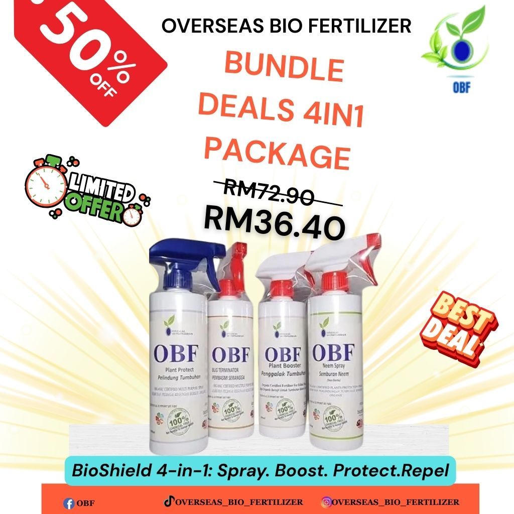 PROMOTION OBF ORGANIC 4IN1 PACKAGE-Plant Protect/Bug Terminator/Plant ...