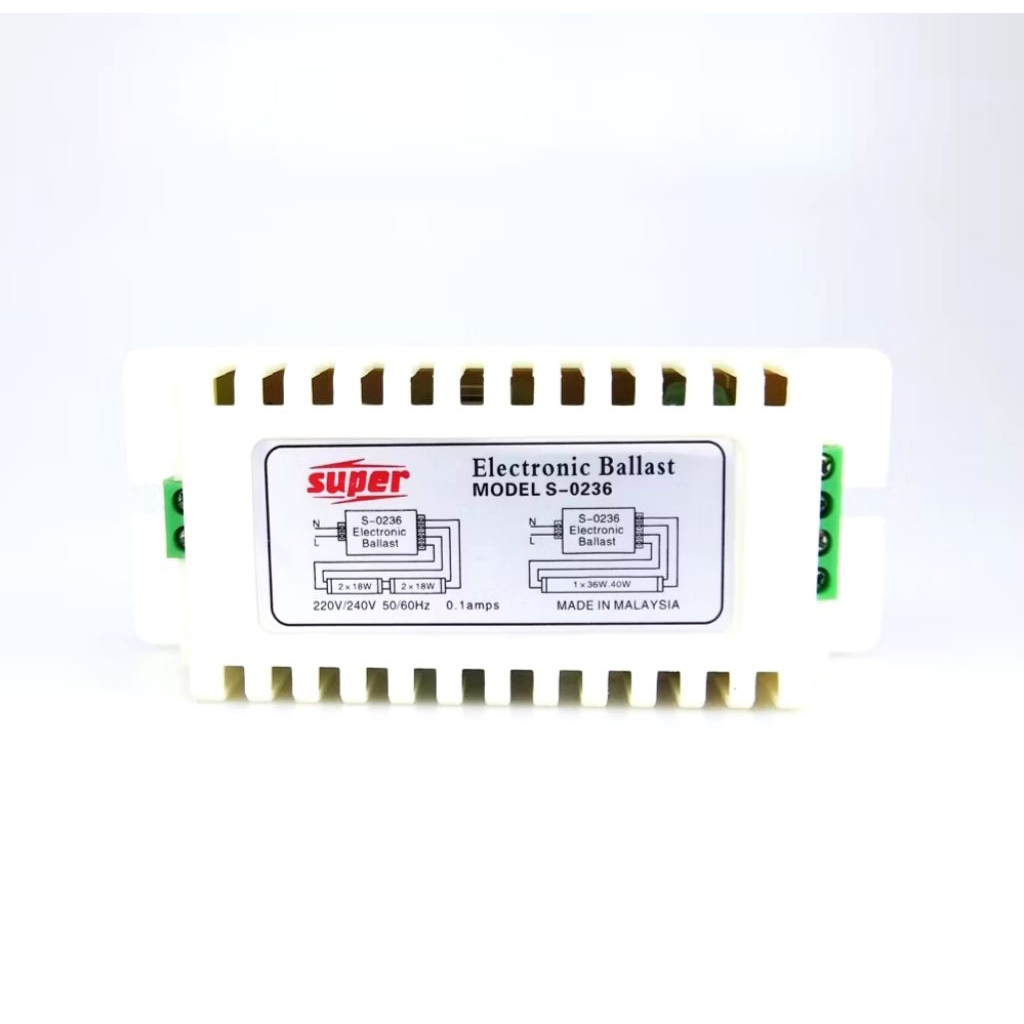 Clear Stock 🔥 SUPER S-0236 Choke Elektronik 40W Untuk Tube Lampu ...