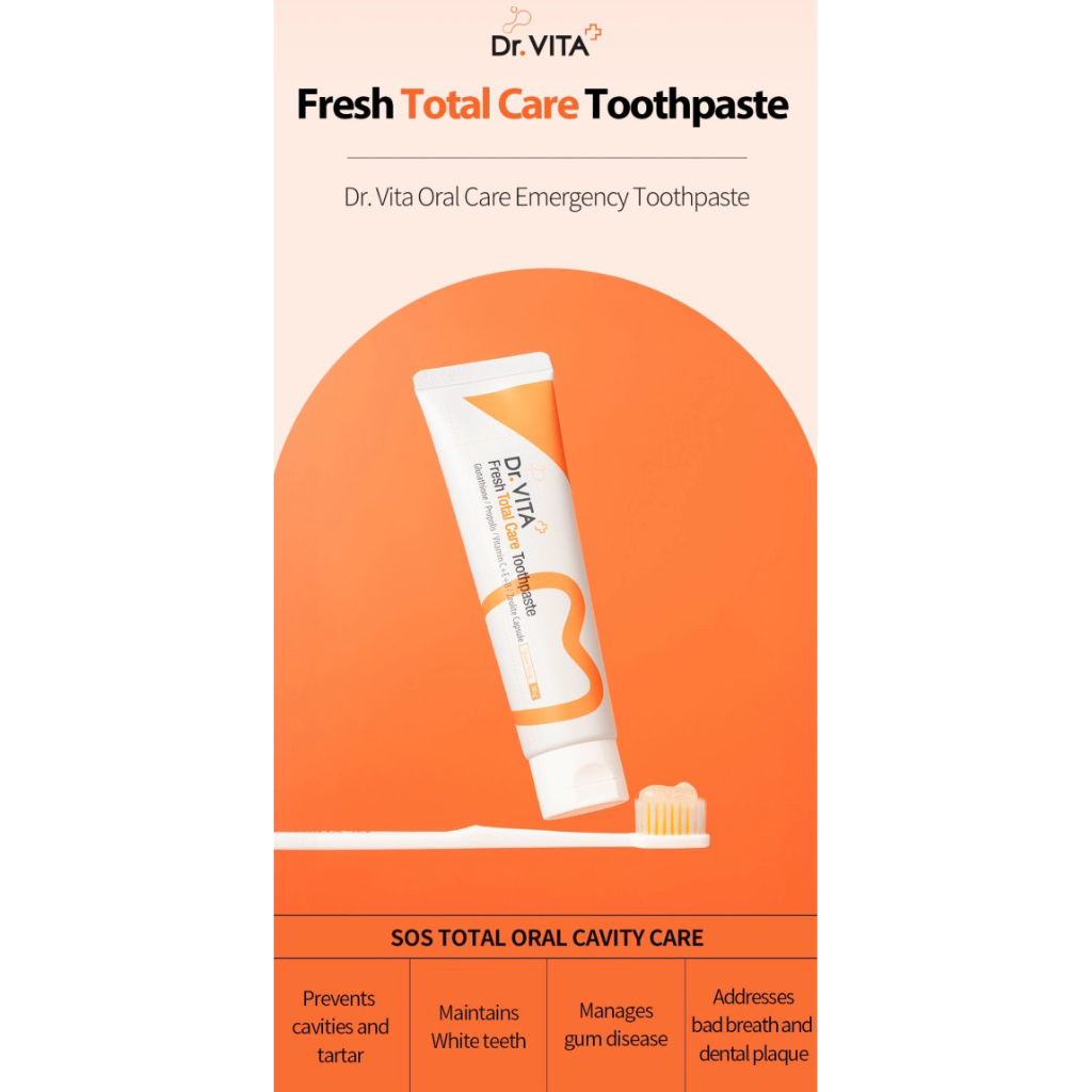 Dr.Vita Total Care Toothpaste Whitening 80g | Shopee Malaysia