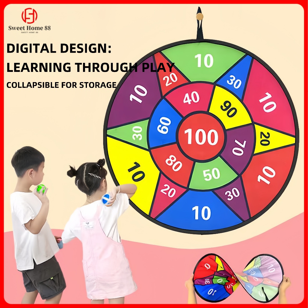 Children Throwing Cloth Darts Sticky Ball Large Kids Dart Board Toys ...