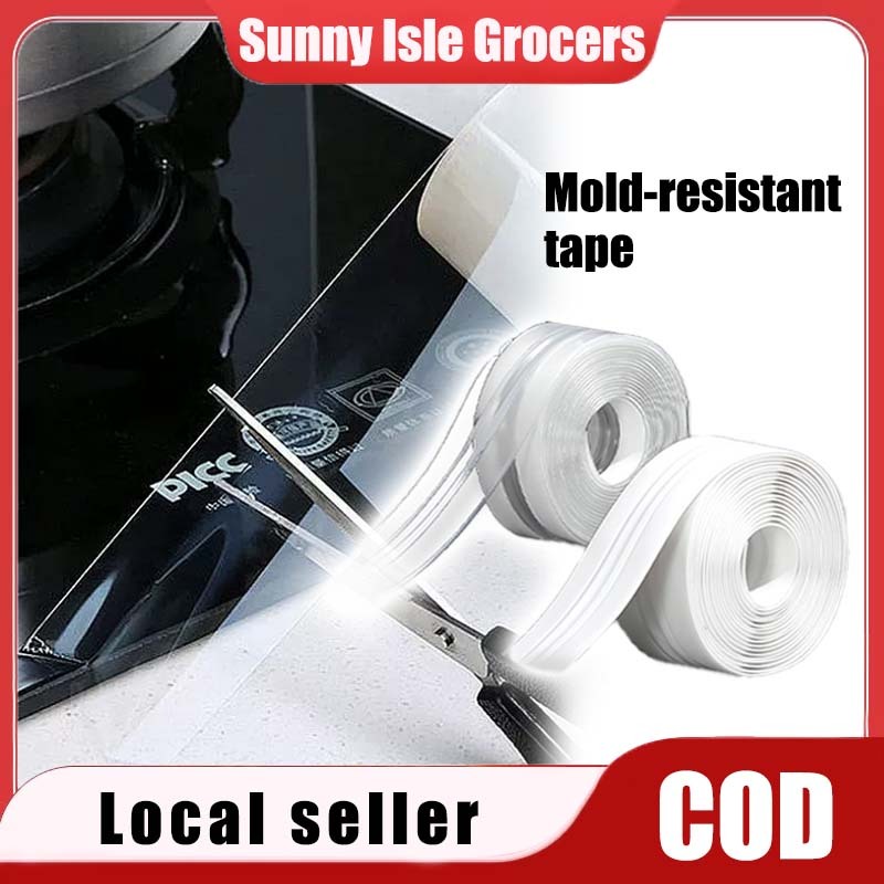Anti-Mold PVC Tape 38mm*3.2m /Countertop (Transparent/White) | Tahan ...
