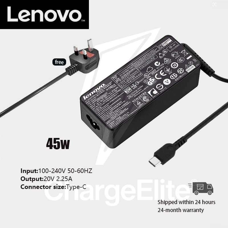 Original LENOVO 45W TYPE C Laptop Charger for Lenovo ThinkPad X1 T480 ...