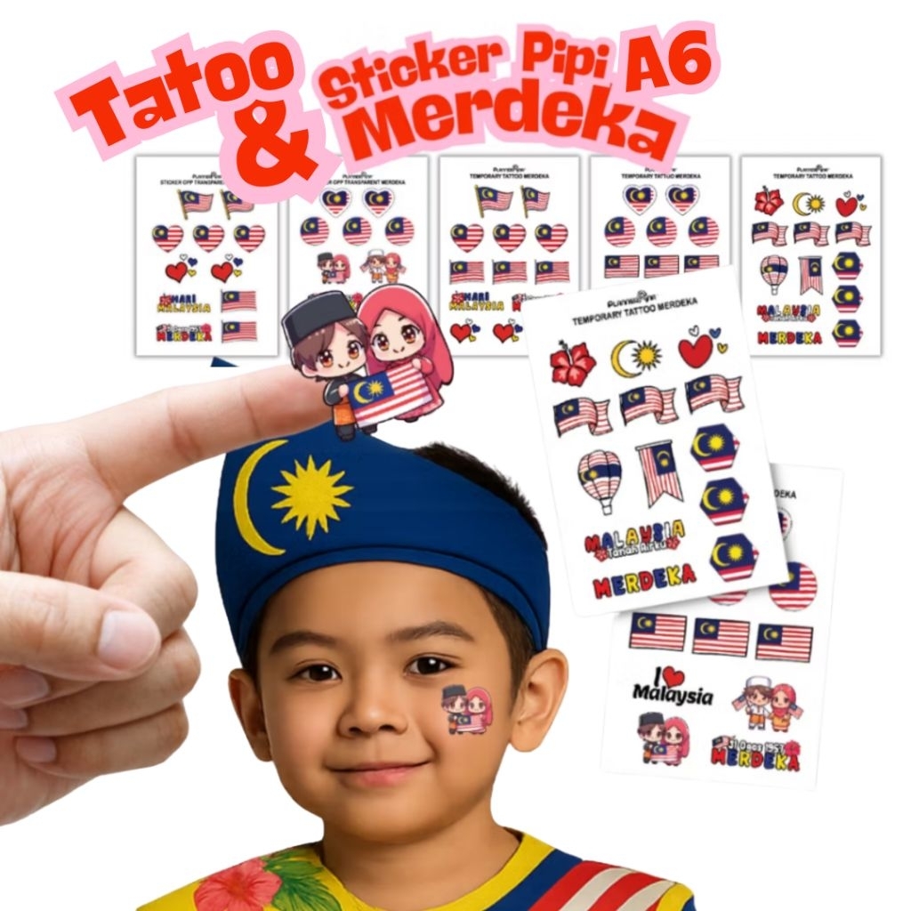 Sticker Tatoo Bendera Malaysia Sticker Pipi Bendera Merdeka Sticker ...