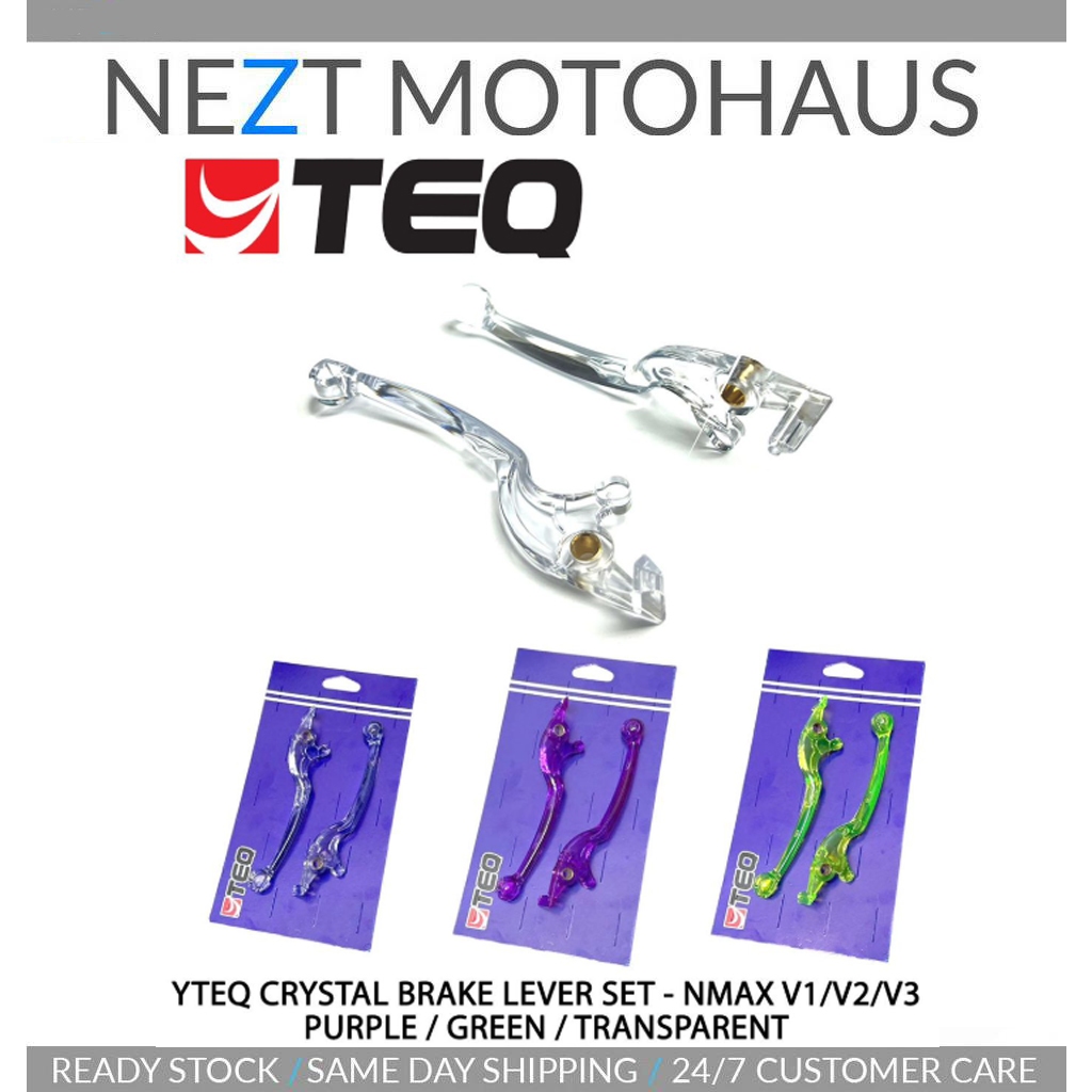 YTEQ Crystal Brake Clutch Lever Set NMAX V1/V2/V3 ( Transparent / Green ...