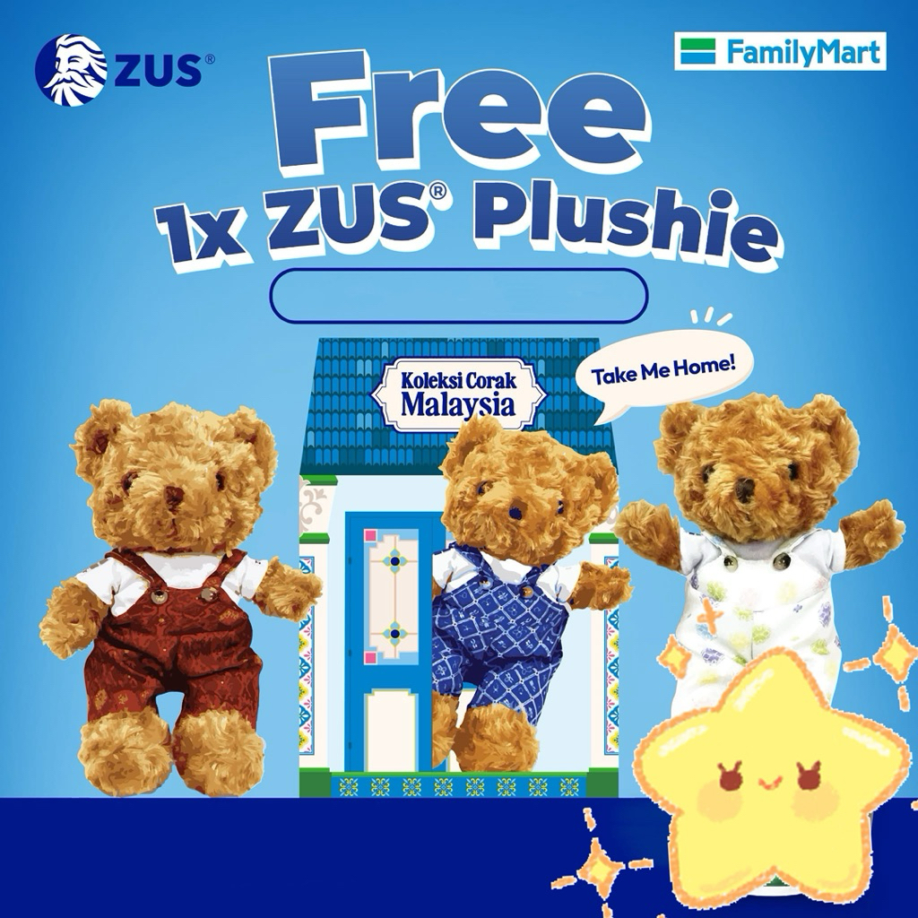 ZUS Malaysia Bear home 🧸 FamilyMart Ori | Shopee Malaysia