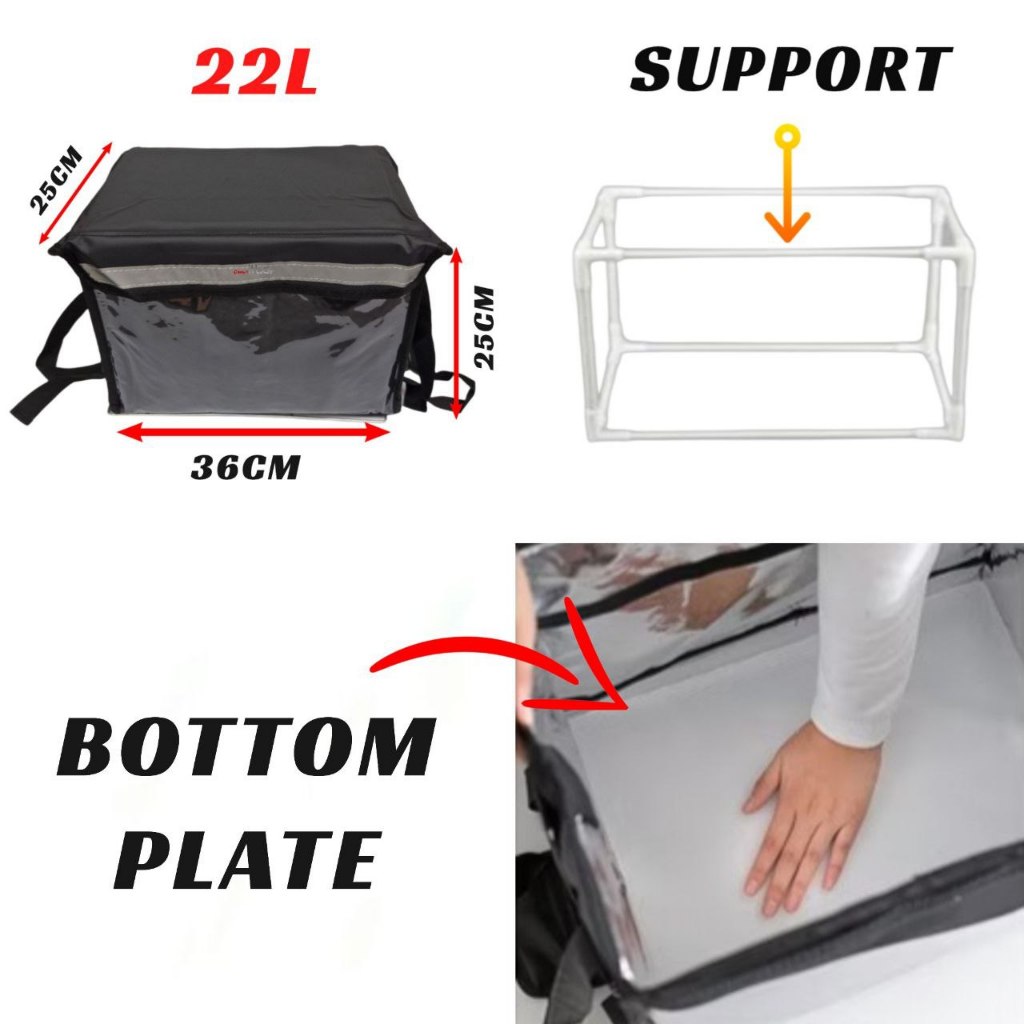 Food Delivery Bag Motorcycle 🔥 22L 30L 45L 62L 🔥 Shopee Grab FoodPanda ...