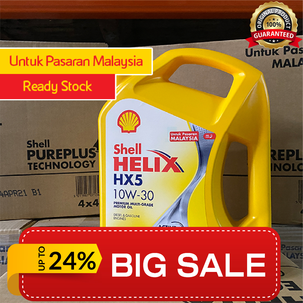 Shell Helix HX5 10W-30 Mineral Engine Oil (3L) | Shopee Malaysia