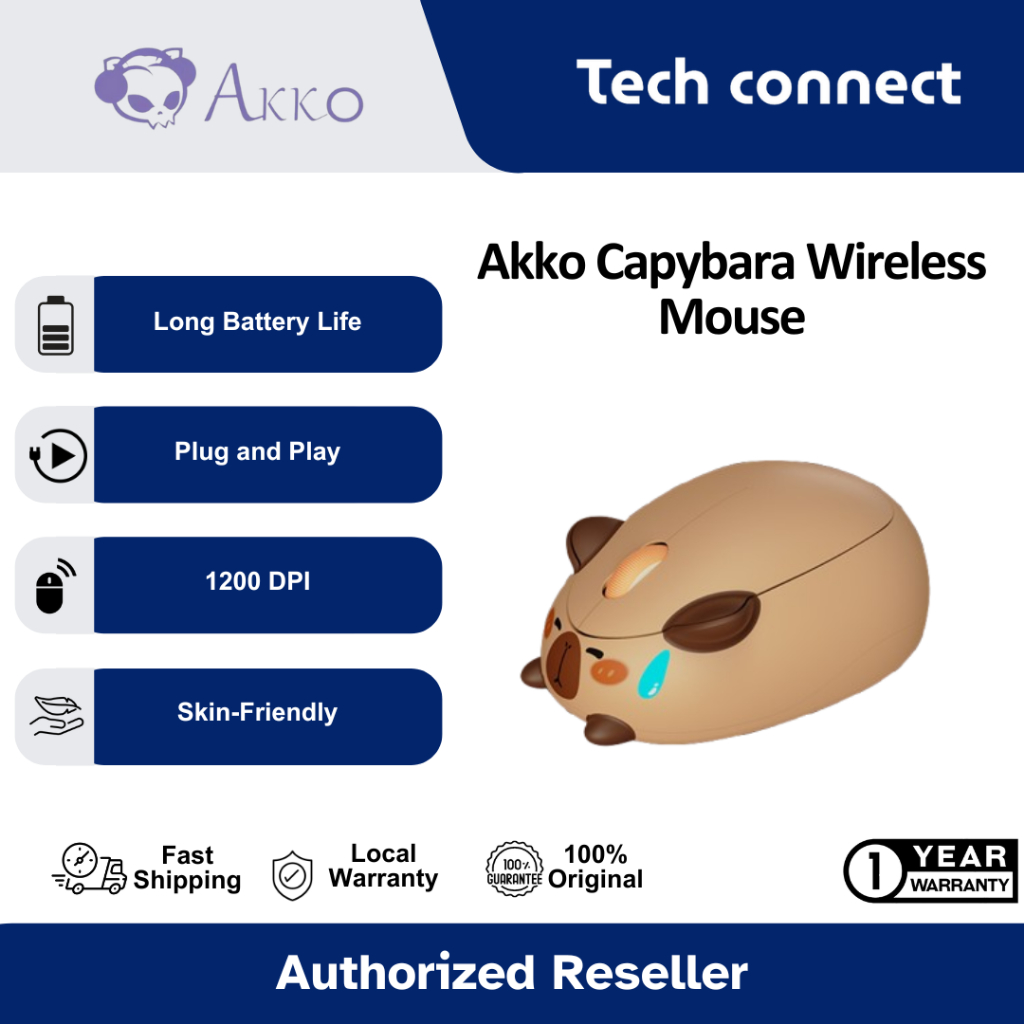 Akko Capybara Themed Wireless Mouse 2.4GHz Portable Computer Mice ...