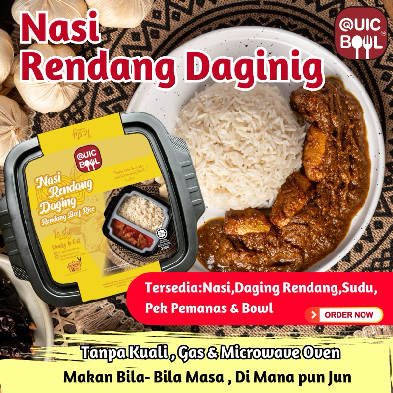 Quicbowl Nasi Rendang Daging Rendang Rice Instant Food makanan hotpot ...