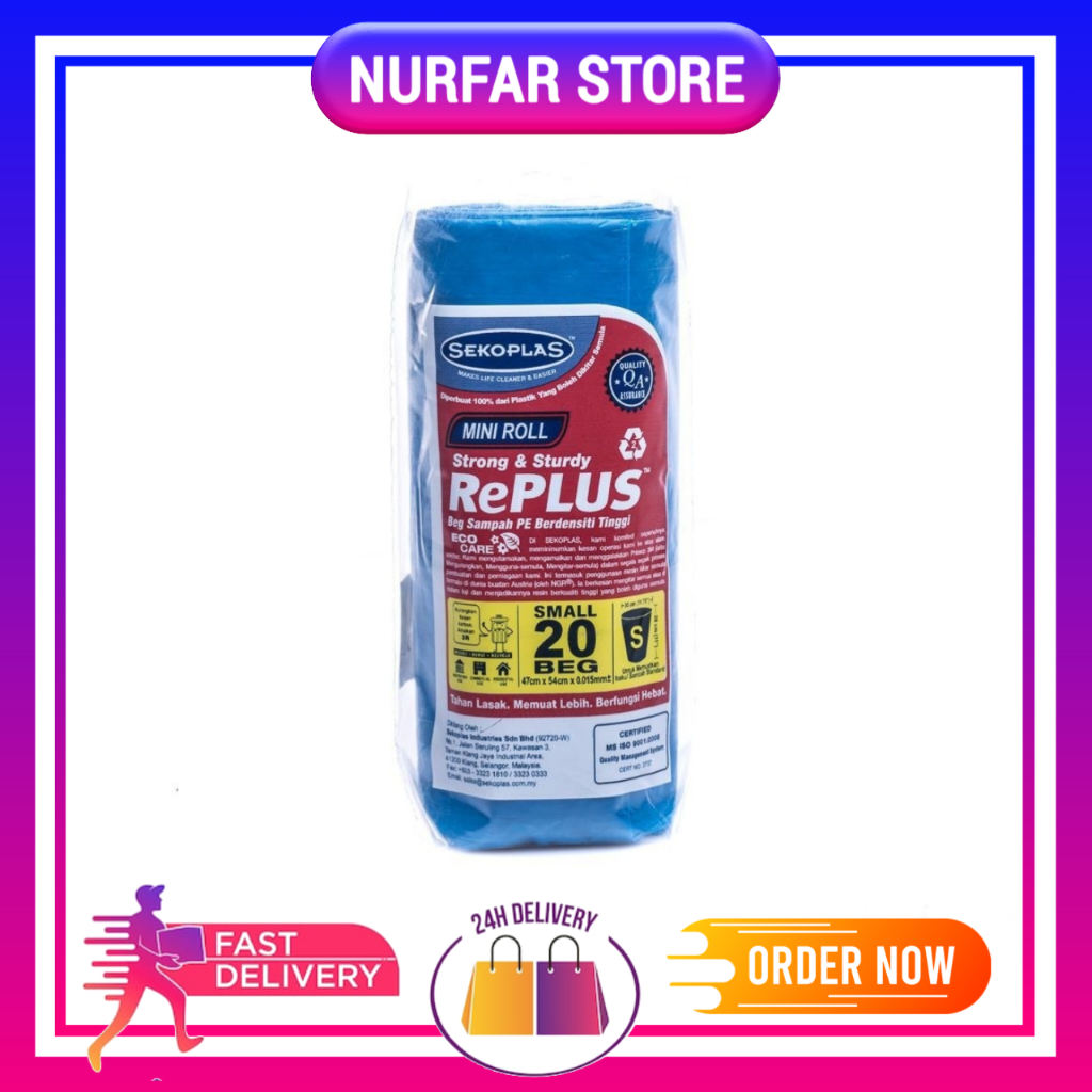 SEKOPLAS RePlus HDPE Mini Roll Garbage Bags Small (20pcs) | Shopee Malaysia